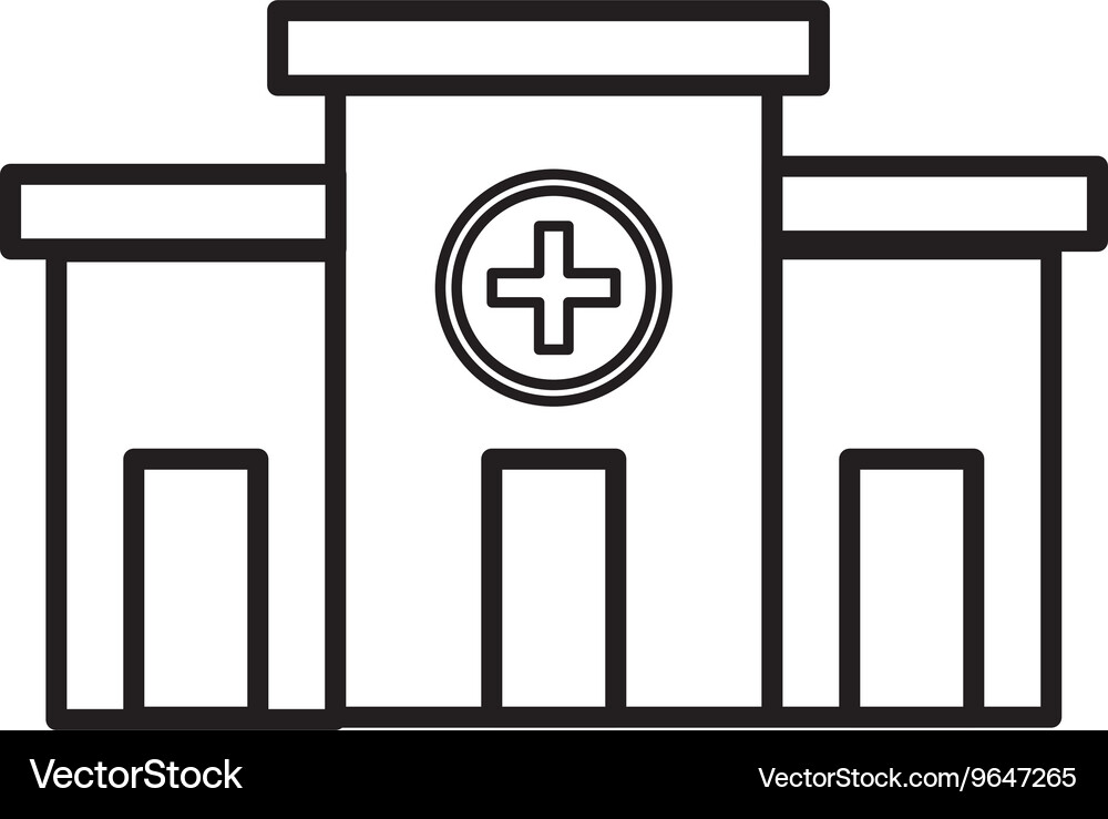 Isolated hospital building graphic Royalty Free Vector Image