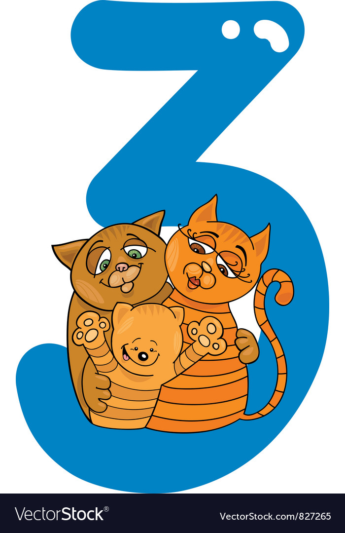 Number three Royalty Free Vector Image - VectorStock