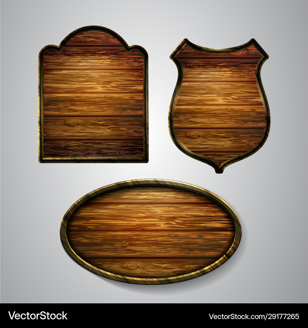 Realistic wooden signboard Royalty Free Vector Image