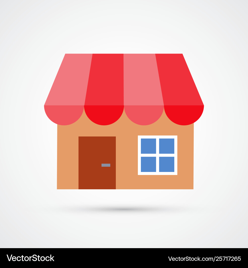 Shop store trendy symbol colored Royalty Free Vector Image