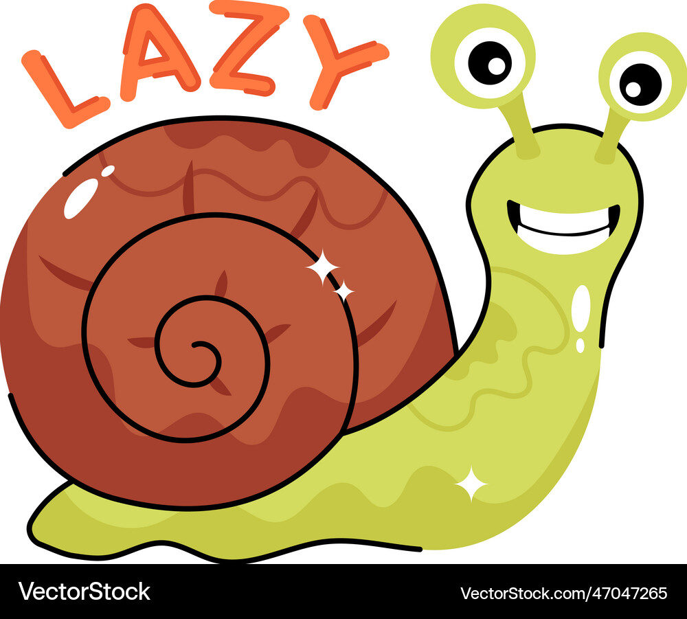Snail doodle fill outline icon eps 10 file Vector Image