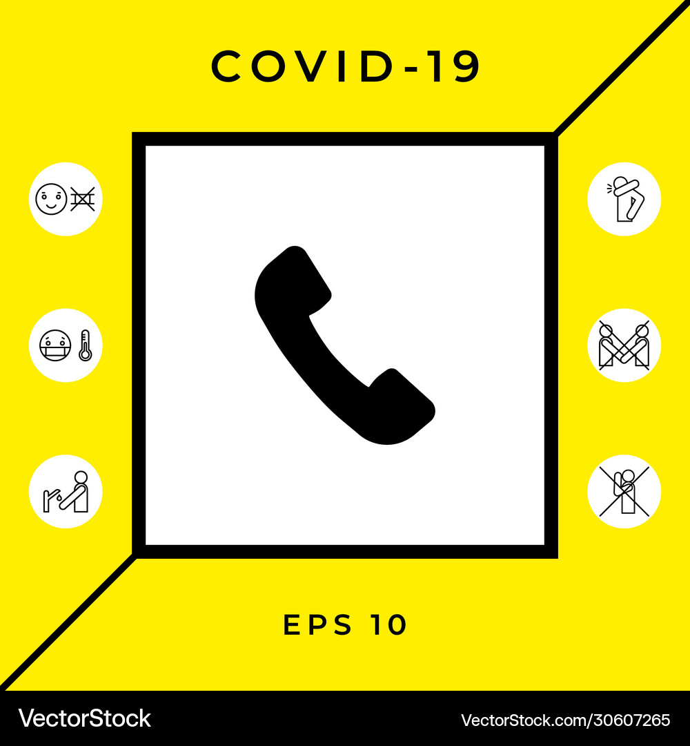 Telephone handset symbol receiver icon Royalty Free Vector