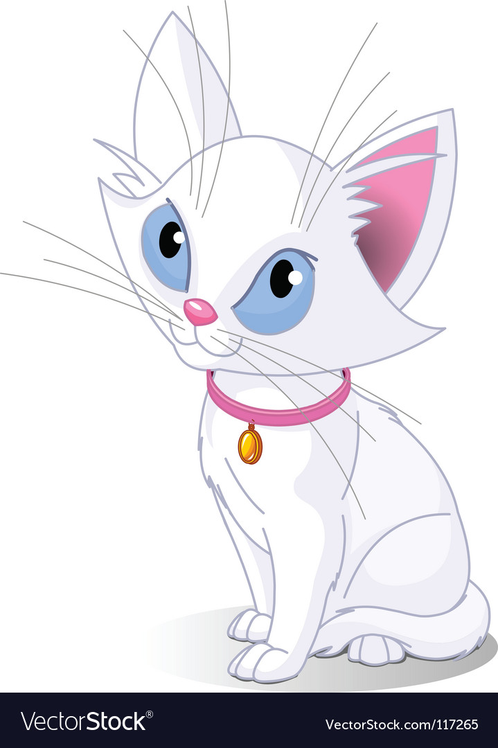 White cat Royalty Free Vector Image - VectorStock