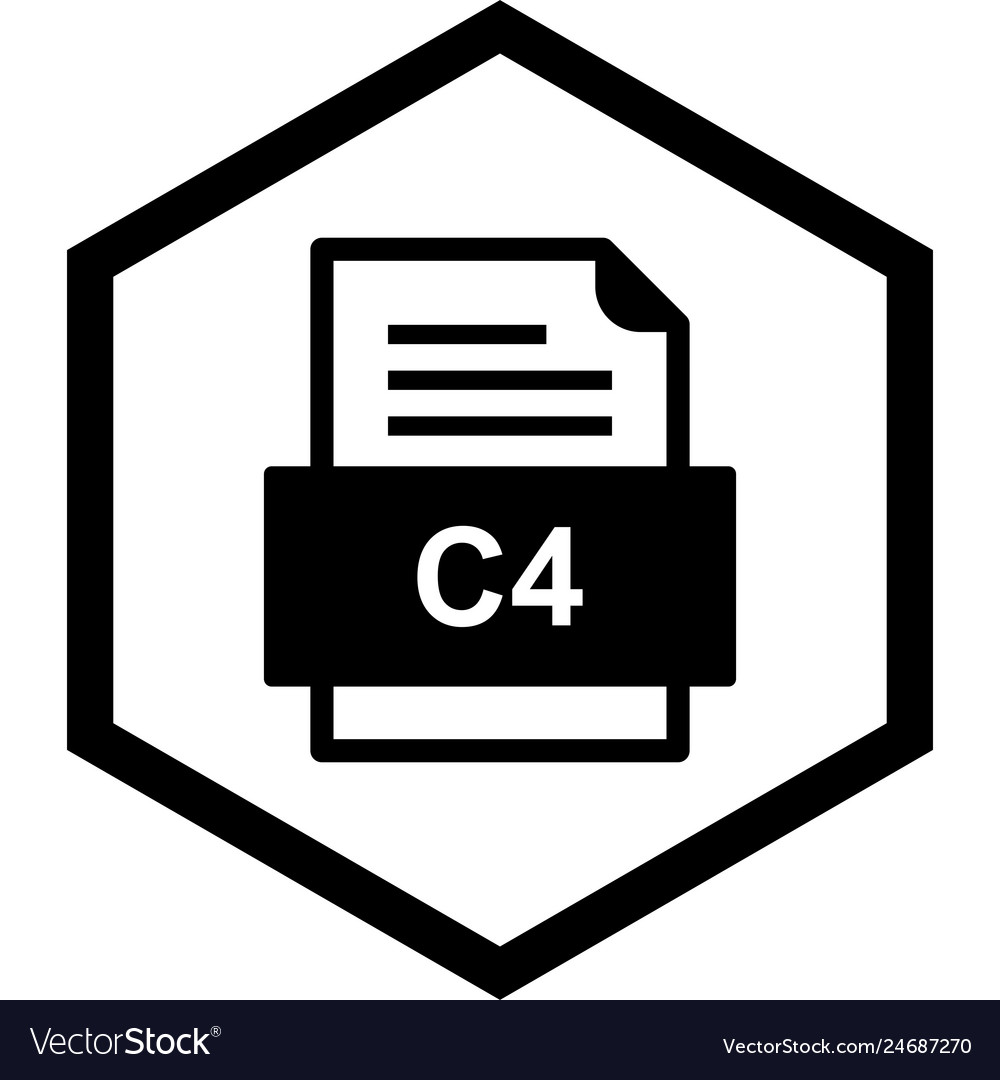 C4 file document icon Royalty Free Vector Image