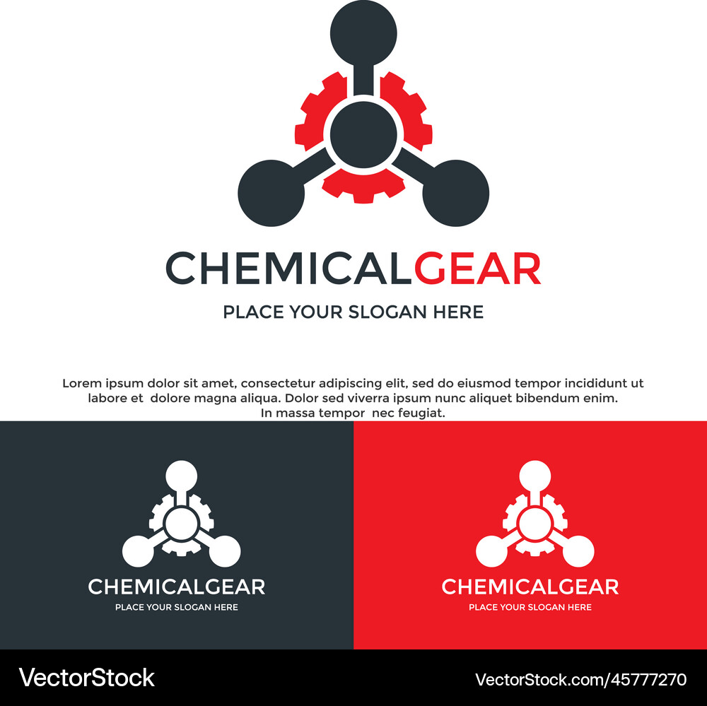 Chemical gear logo template Royalty Free Vector Image