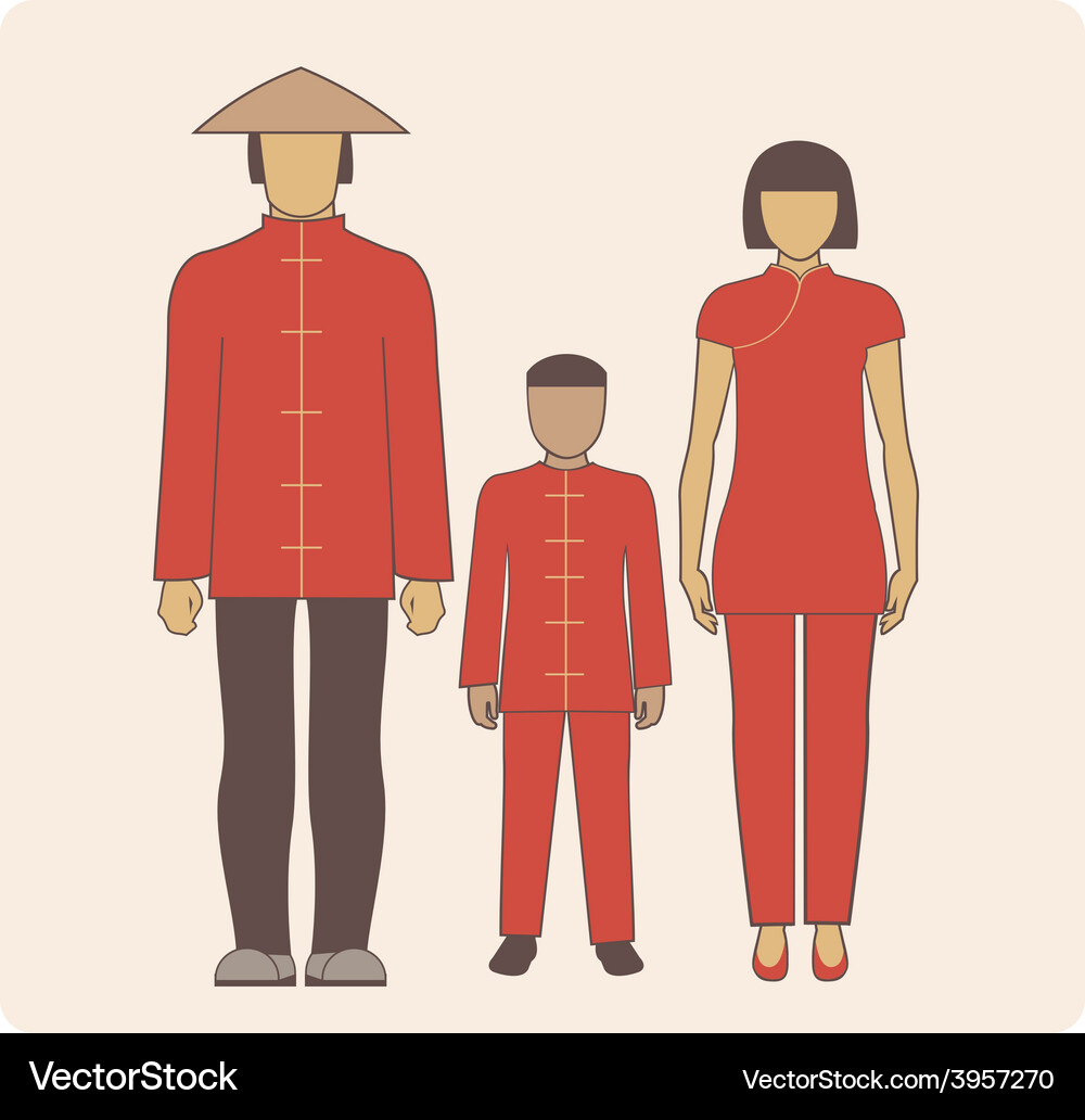 Chinese family Royalty Free Vector Image - VectorStock