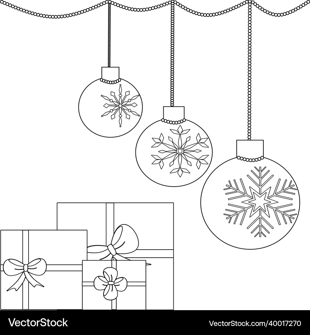 Christmas coloring page crafts ideas Royalty Free Vector