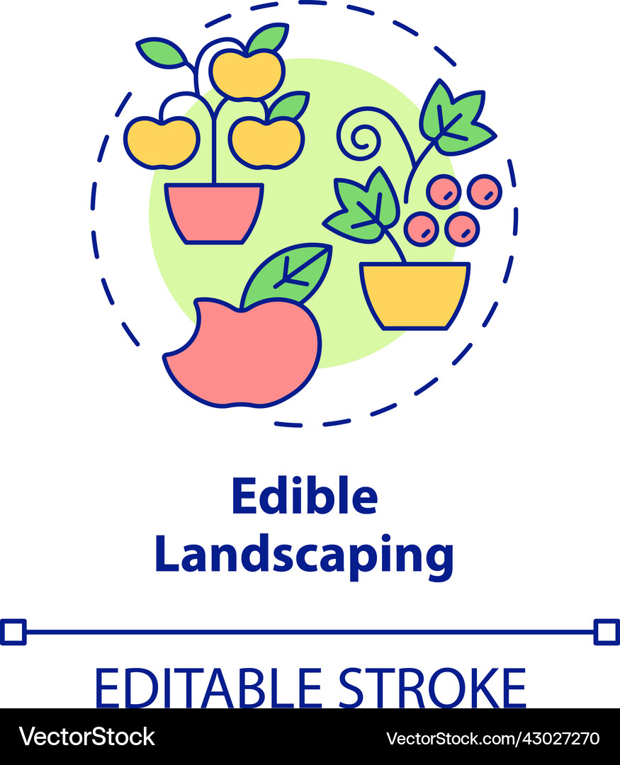 Edible landscaping concept icon Royalty Free Vector Image