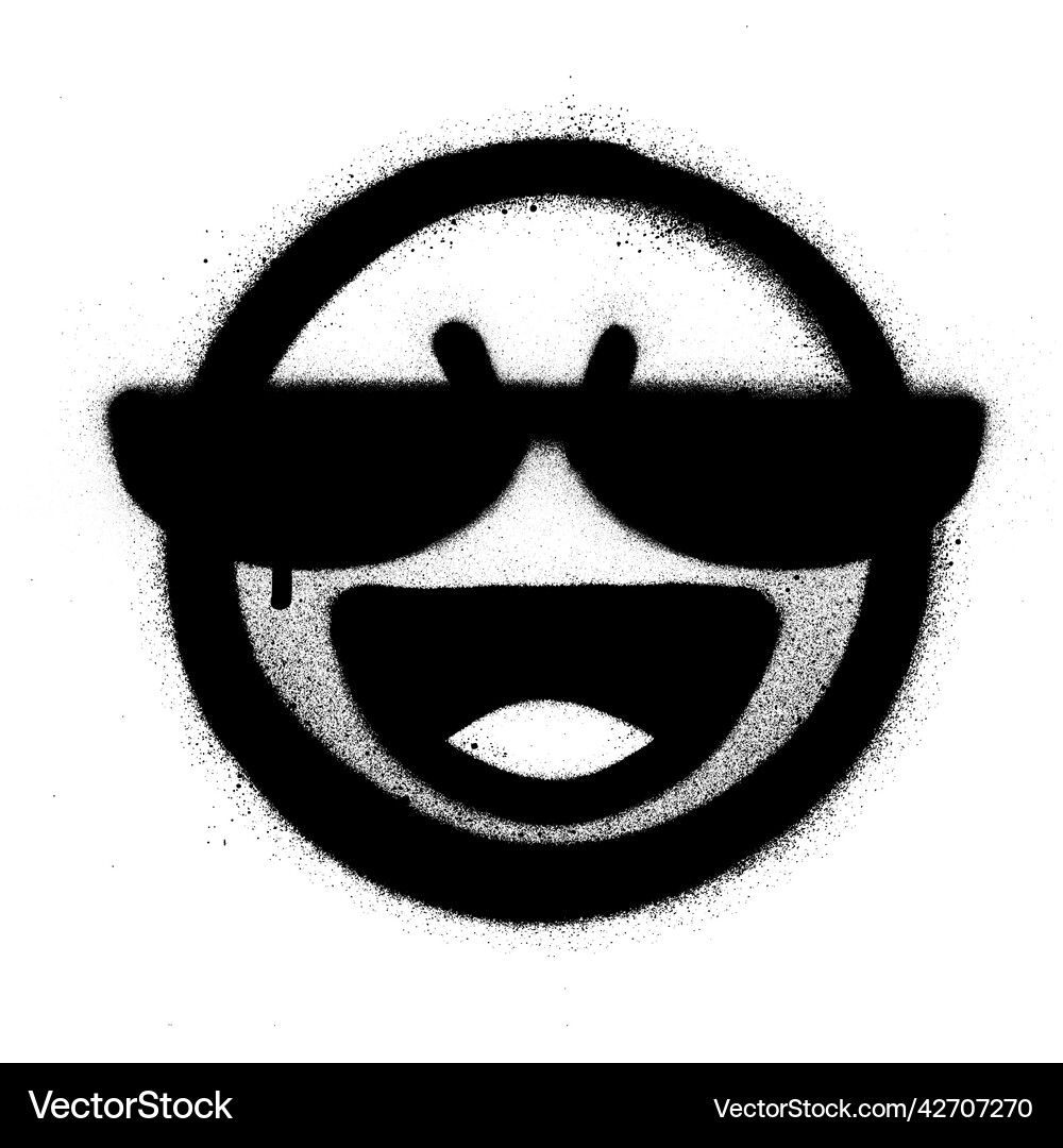 Graffiti mean nasty icon sprayed in black Vector Image