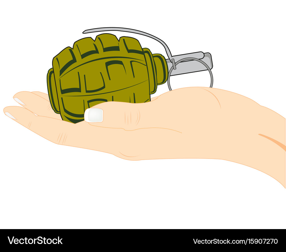 Grenade in hand Royalty Free Vector Image - VectorStock