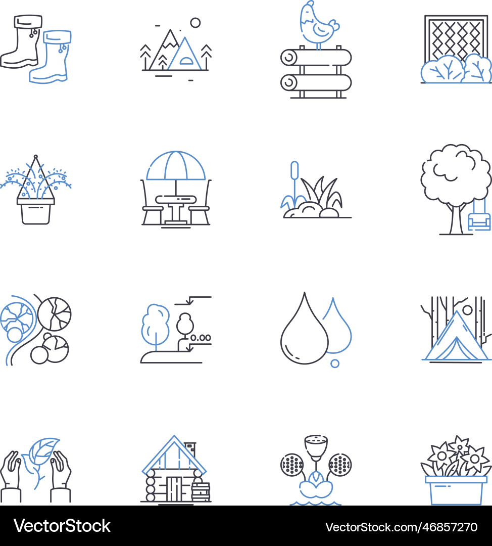 Herbs aromatherapy line icons collection Vector Image