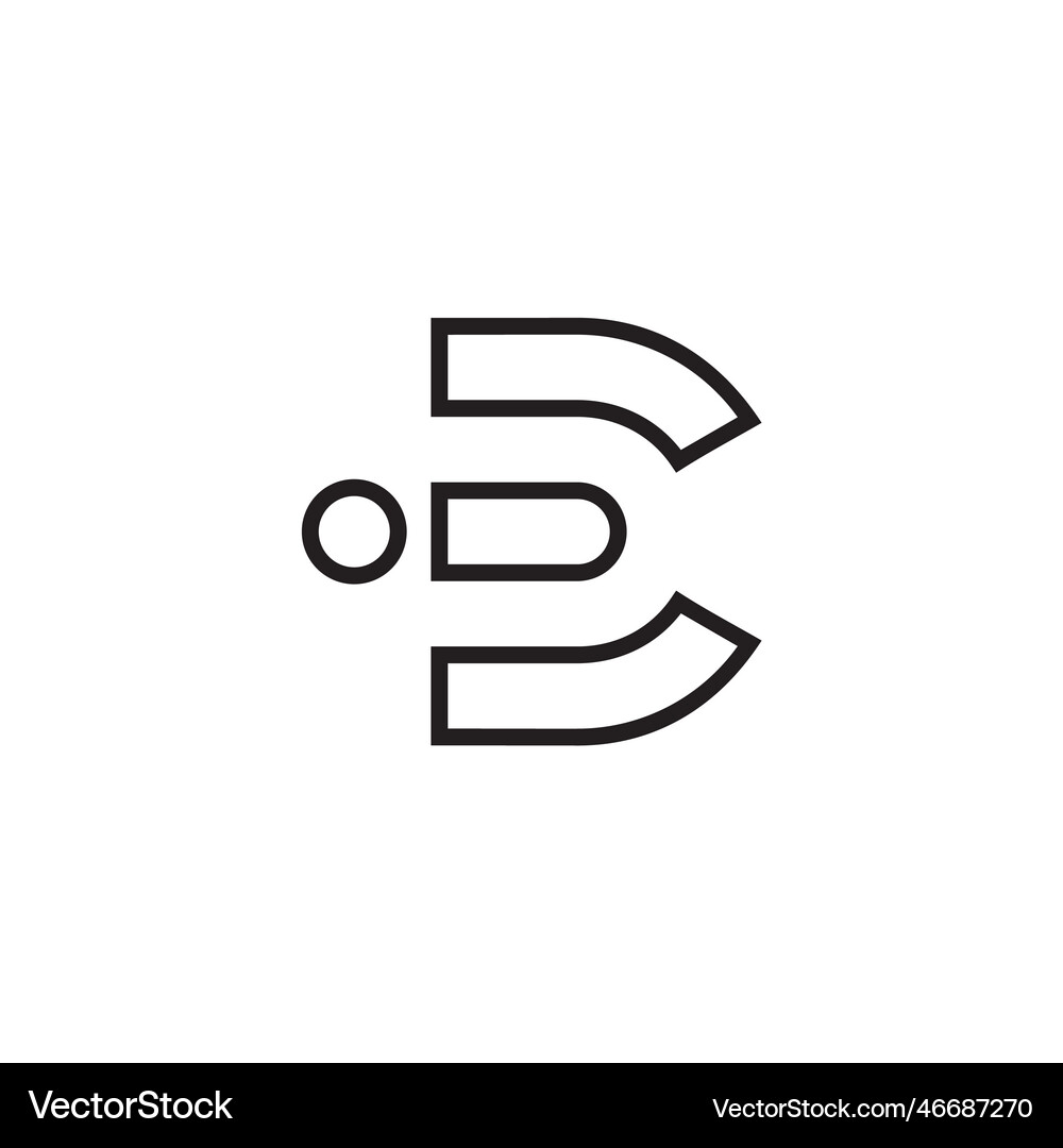 Letter di outline simple geometric logo Royalty Free Vector