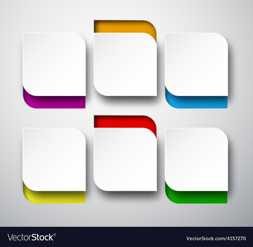Paper white rounded notes Royalty Free Vector Image