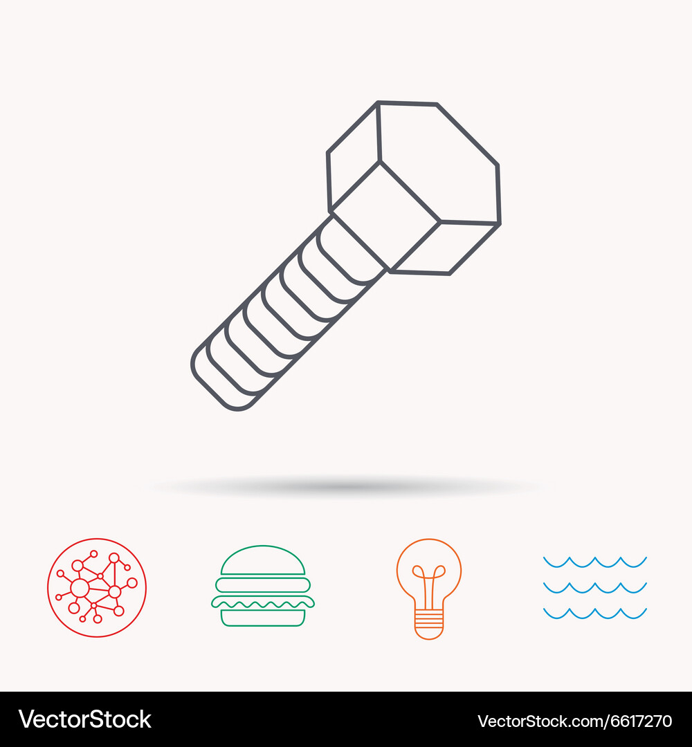 Screw icon bolt sign Royalty Free Vector Image