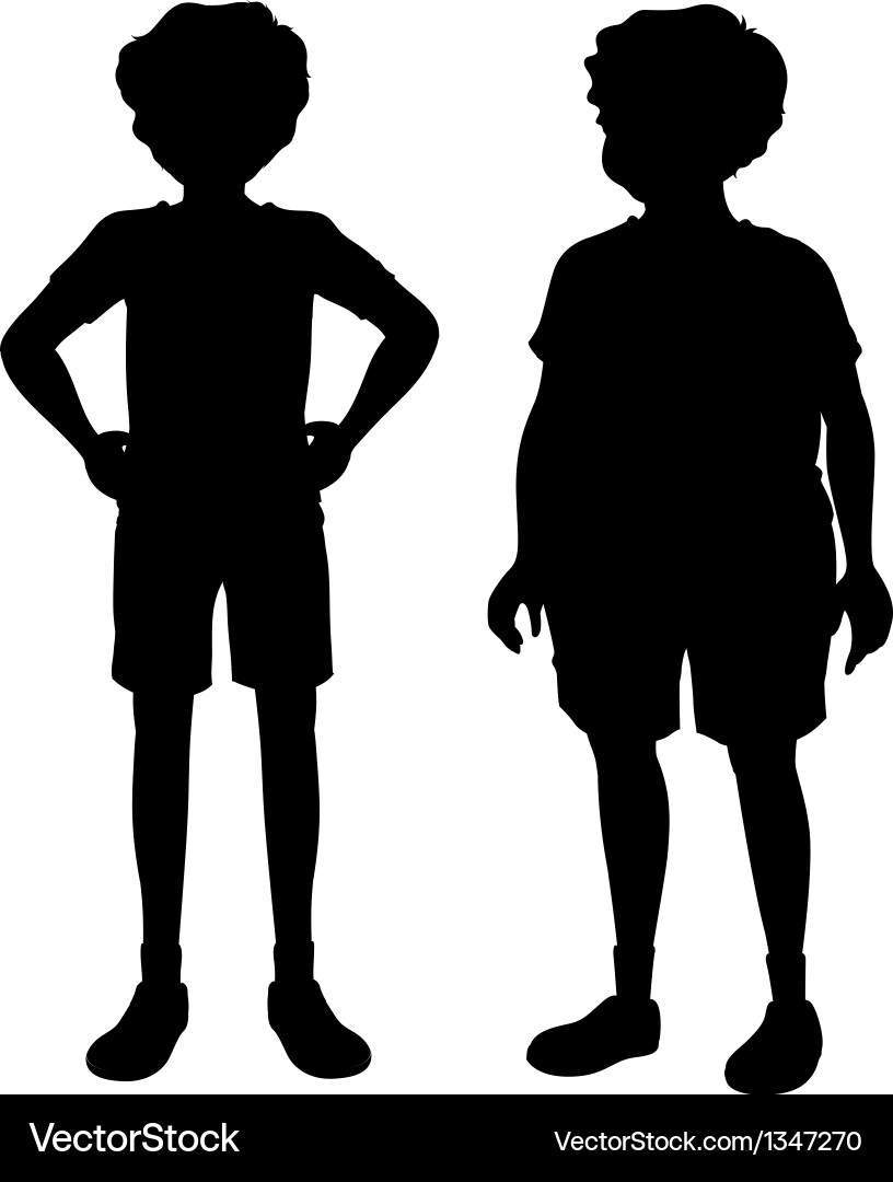 Silhouettes of two men Royalty Free Vector Image