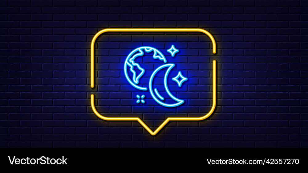 Sleep line icon night internet sign neon light Vector Image