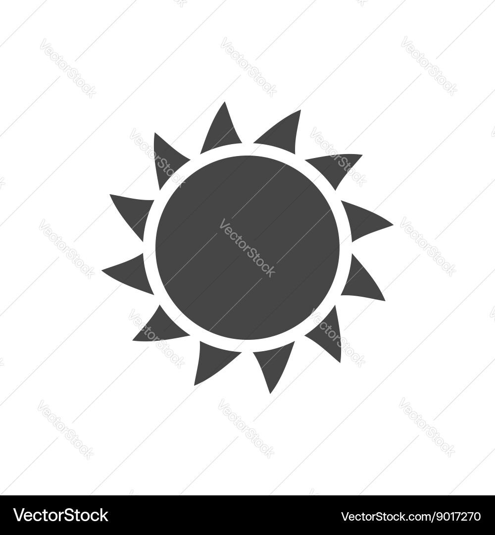 Sun icon light sunbeams gray design sign Vector Image
