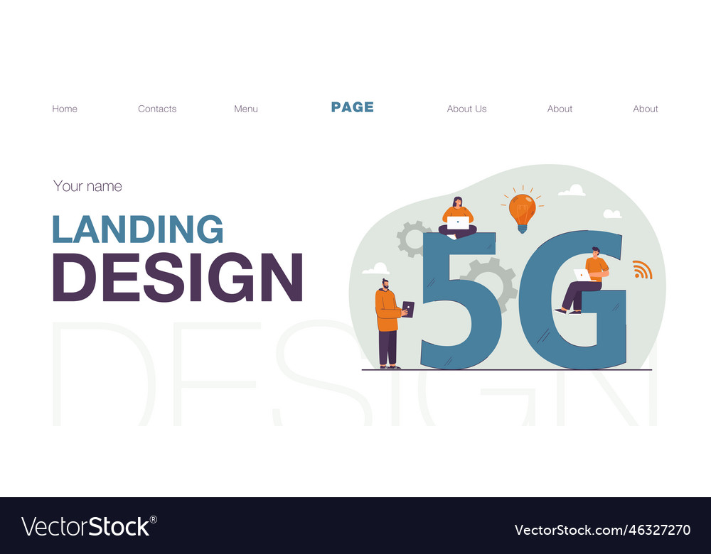 Tiny people using superfast internet Royalty Free Vector