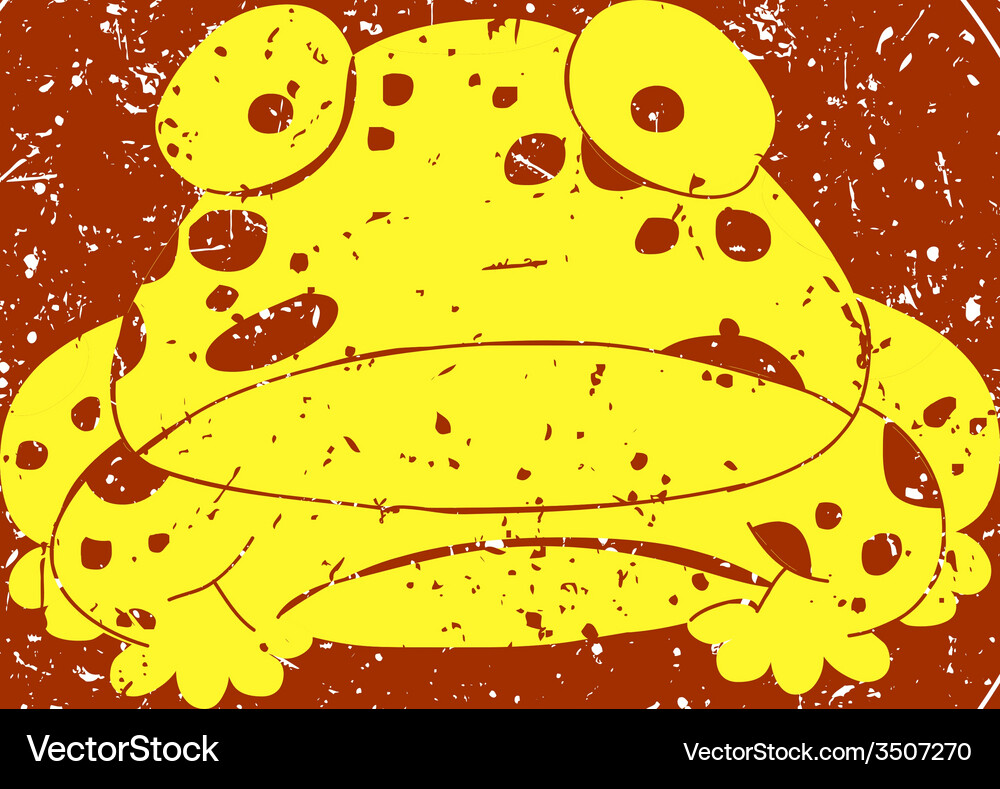 Vintage sign with frog Royalty Free Vector Image