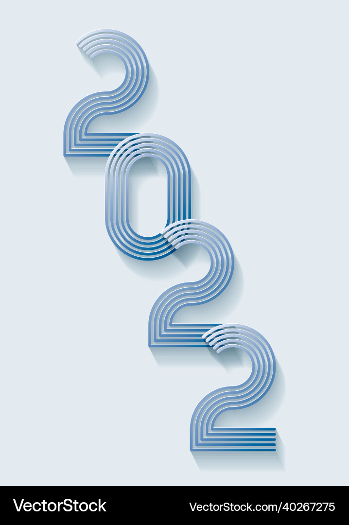 2022 year sign with cut paper effect Royalty Free Vector