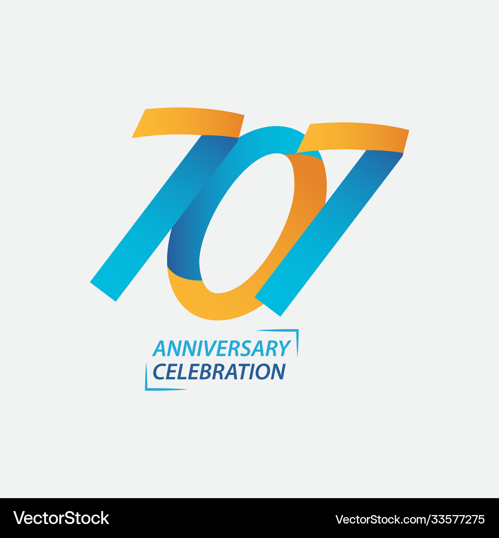 707 year anniversary celebration template design Vector Image