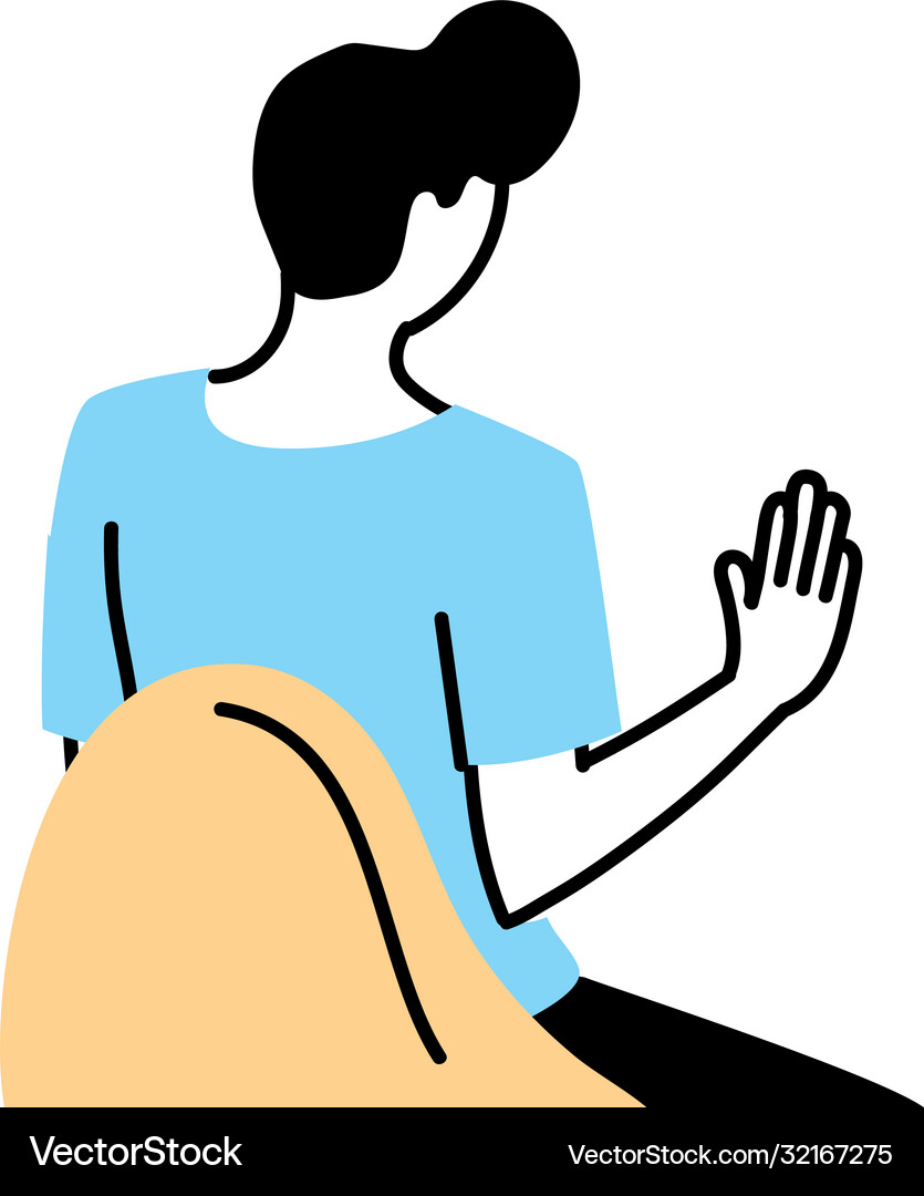 Avatar man on chair back view design Royalty Free Vector