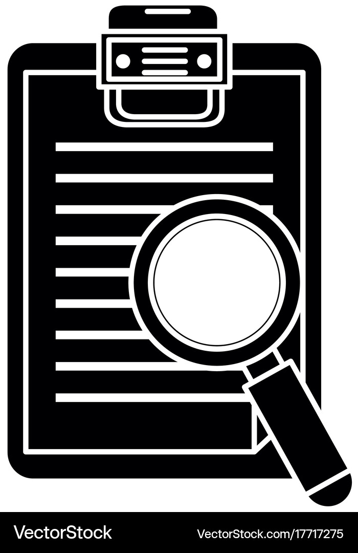Checklist clipboard with magnifying glass Vector Image