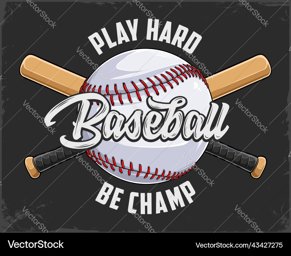 Hand drawn baseball ball with red lacing and two Vector Image