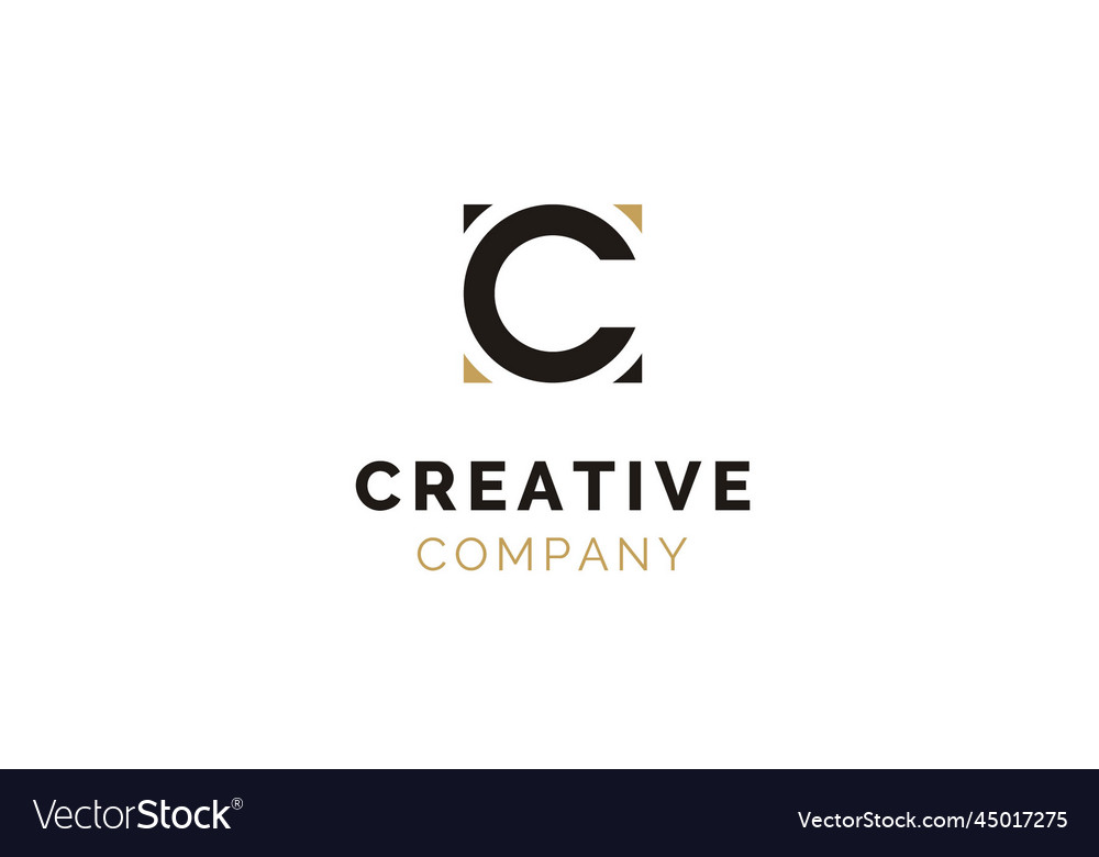 Initial c logo design using circle and square Vector Image