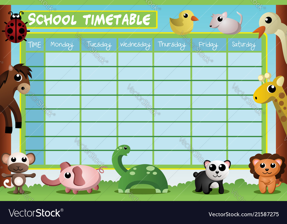 School timetable design Royalty Free Vector Image