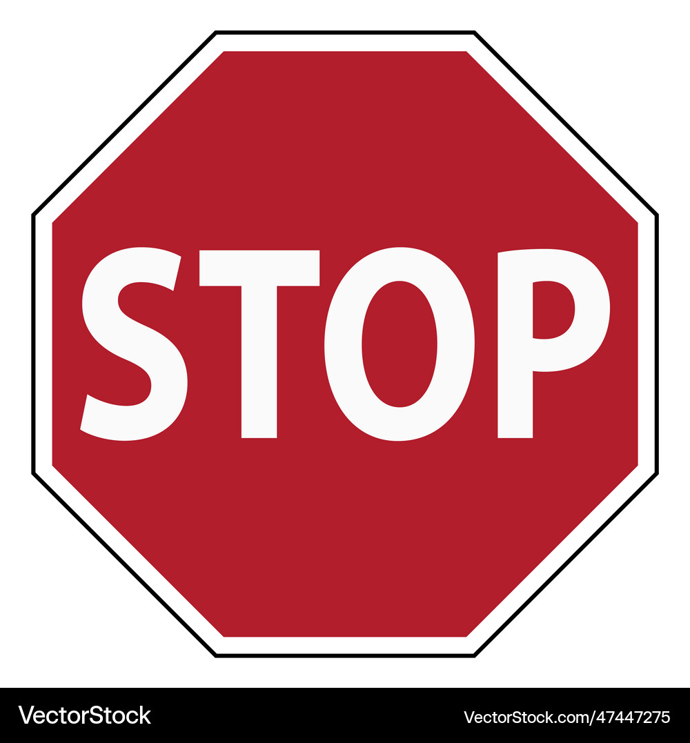 Traffic road sign stop warning on white background