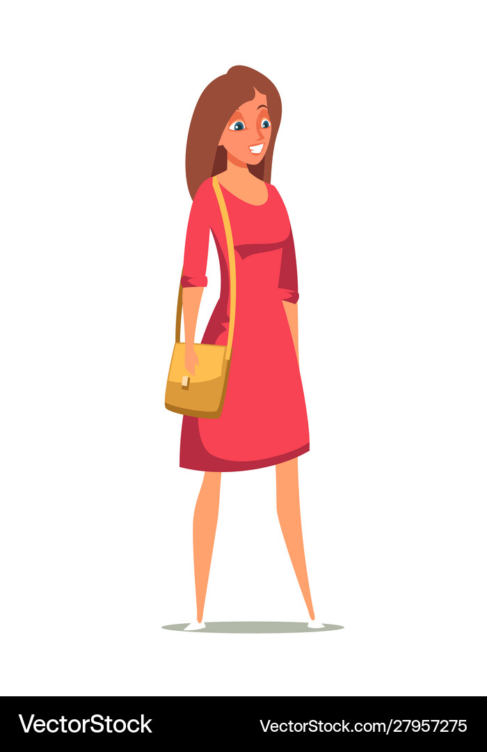 Young woman flat character Royalty Free Vector Image