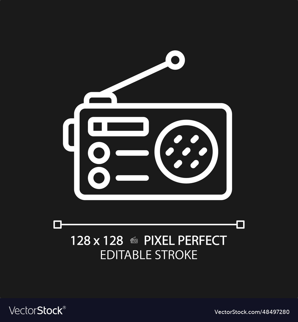 2d customizable thin linear white radio icon Vector Image
