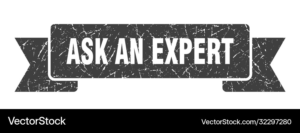 Ask an expert ribbon grunge band Royalty Free Vector Image