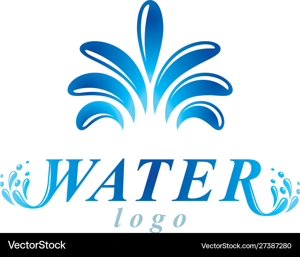 Blue clear water drop sign for use as corporate Vector Image