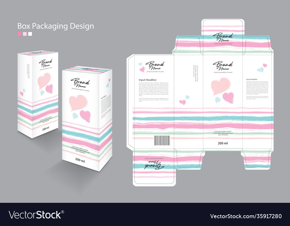 Box packaging packaging design template Royalty Free Vector