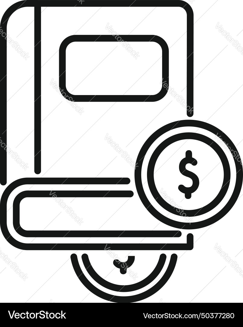 Buy online book icon outline author Royalty Free Vector