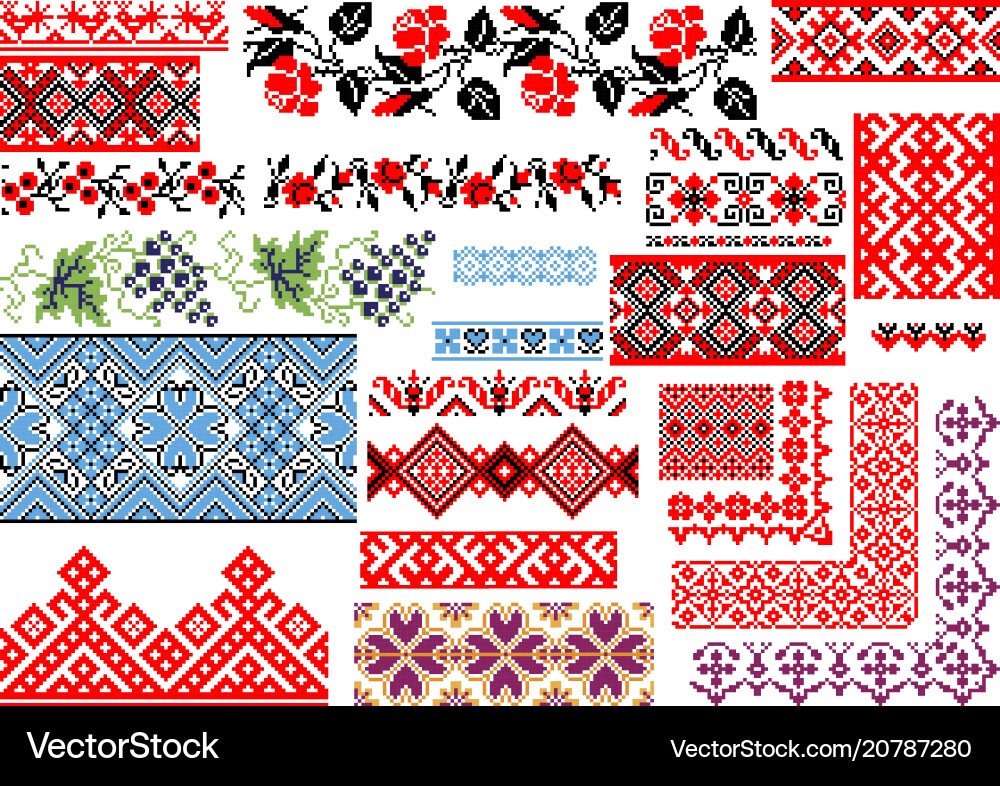 Collection of 25 seamless ethnic patterns for Vector Image