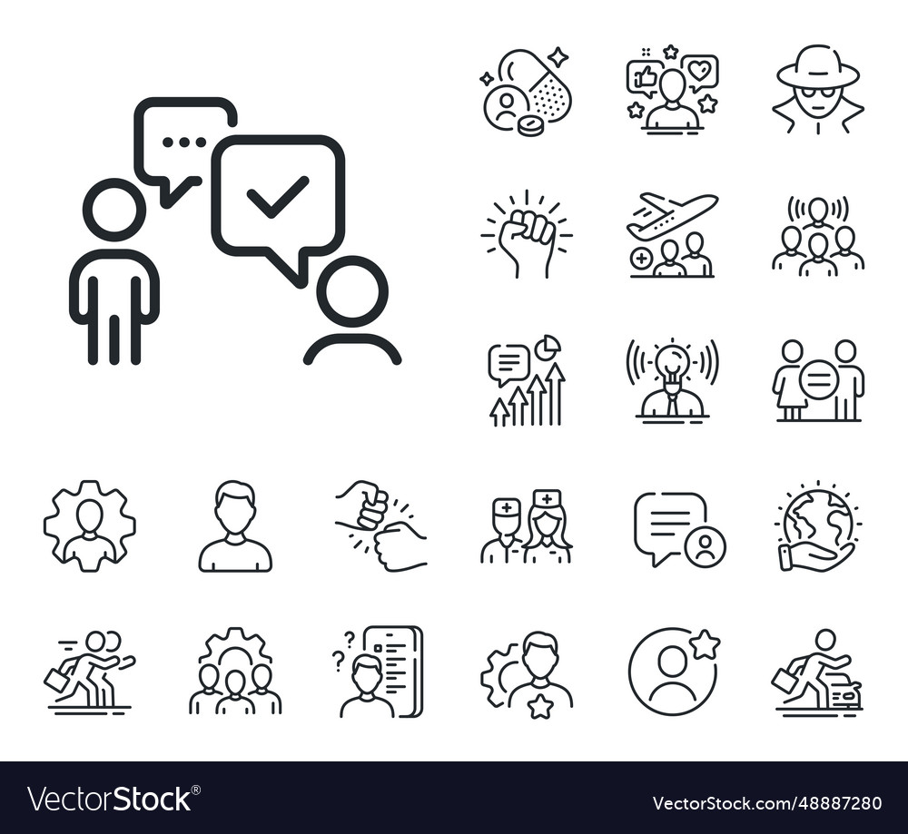 Consulting business line icon discussion Vector Image Consulting business line icon discussion Vector Image