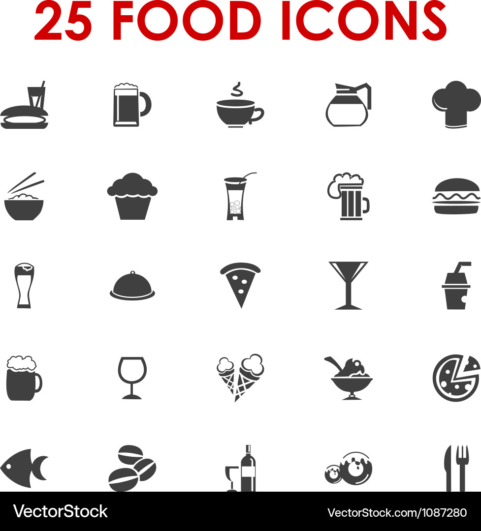 Food icons basics series Royalty Free Vector Image