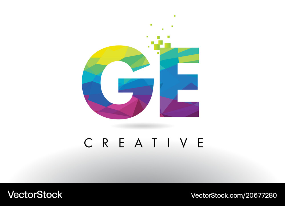 Ge g e colorful letter origami triangles design Vector Image