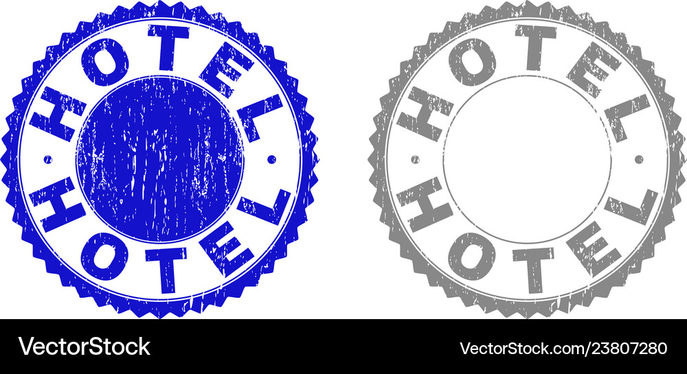 Grunge hotel scratched watermarks Royalty Free Vector Image