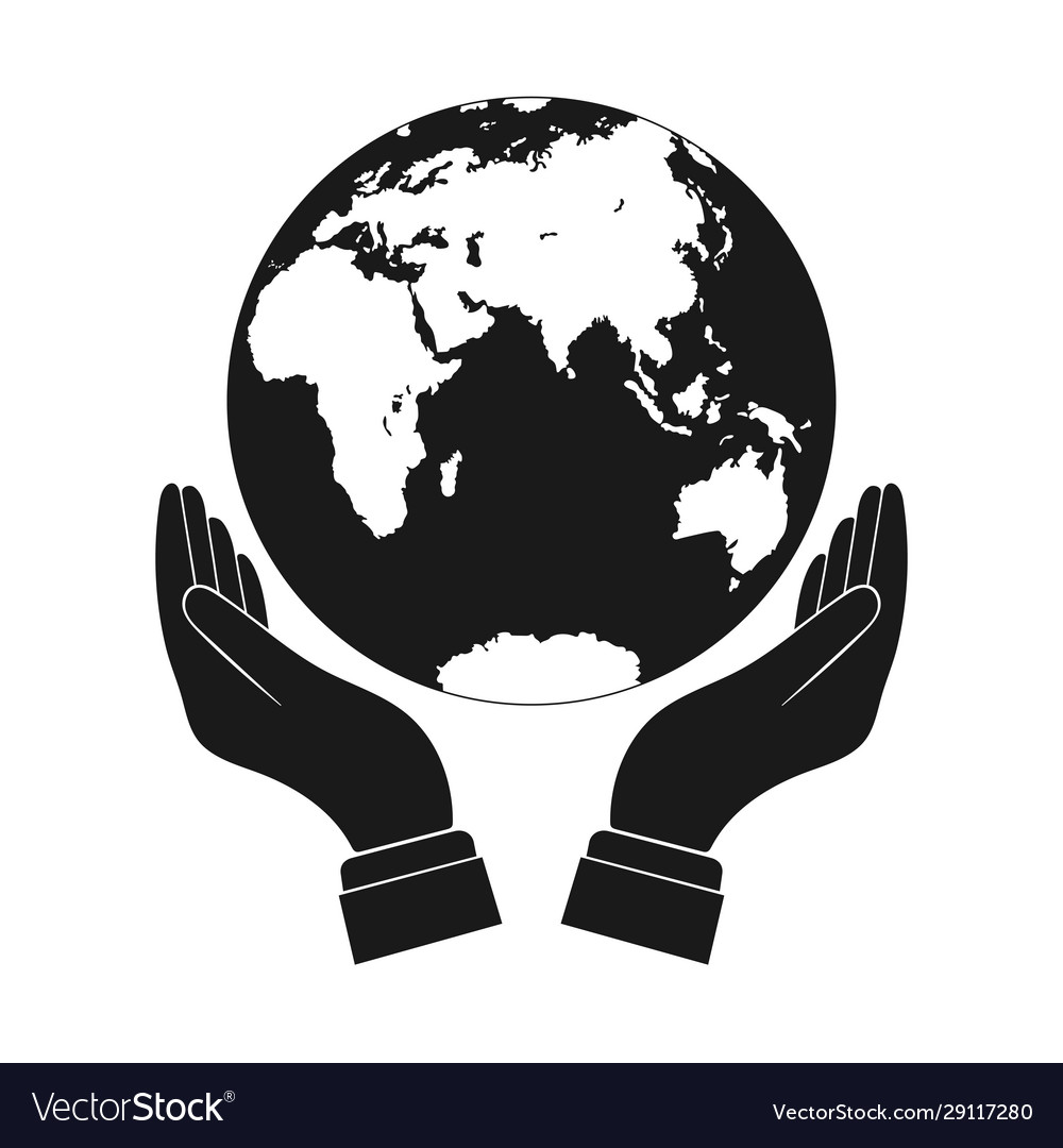Hands Holding A Globe Simple Design Royalty Free Vector