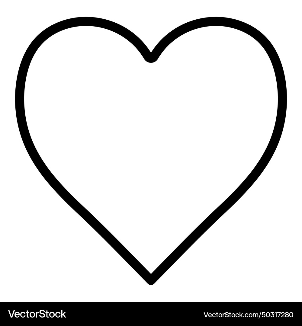 Heart symbol flat icon isolated on white Vector Image