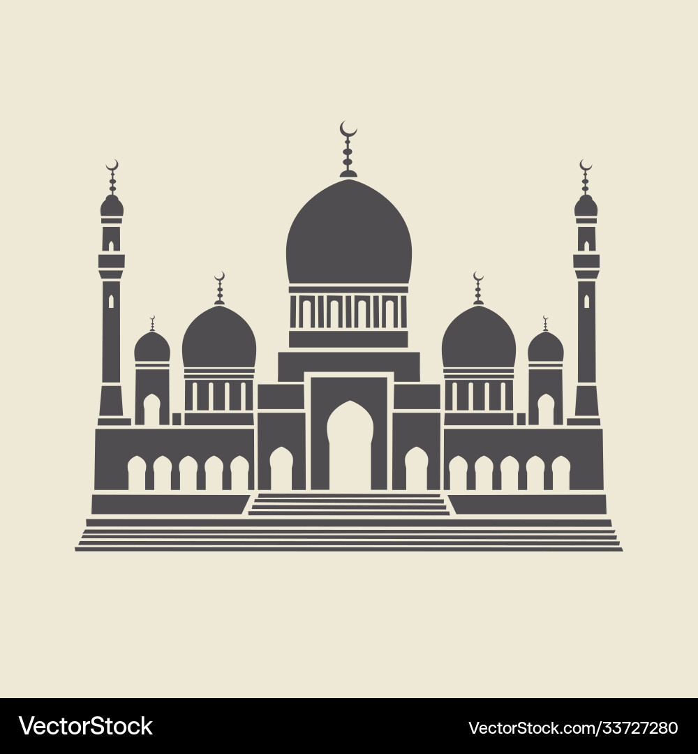 Icon or stencil traditional muslim mosque Vector Image