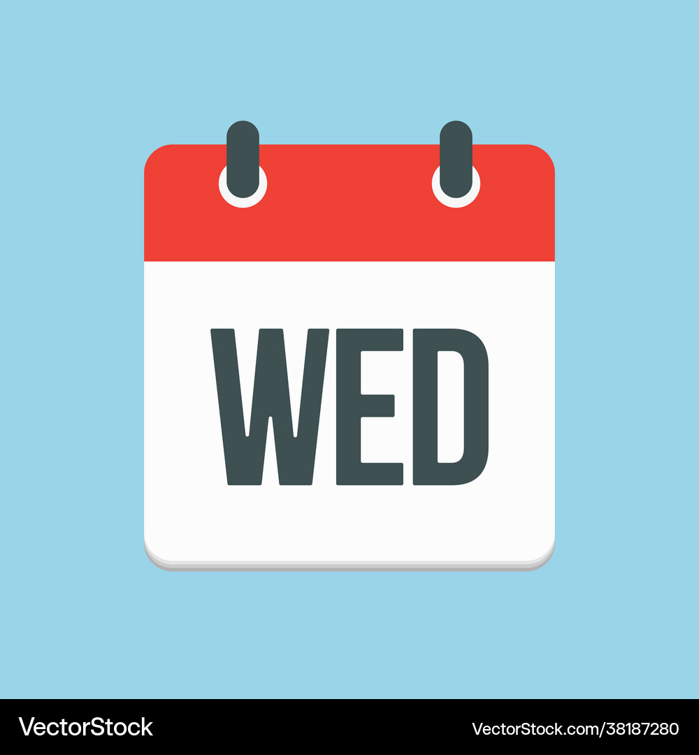 Icon page calendar day week wednesday Royalty Free Vector