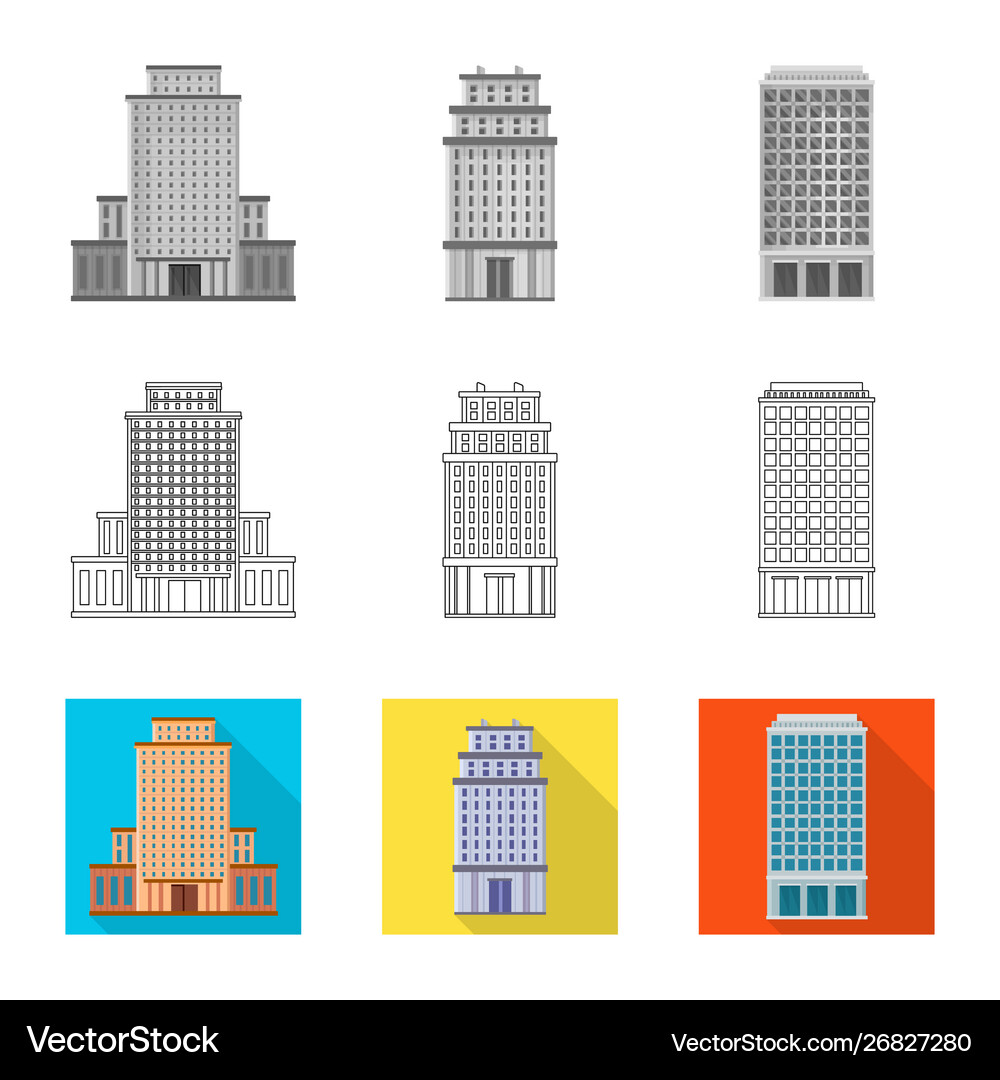Isolated object municipal and center sign Vector Image