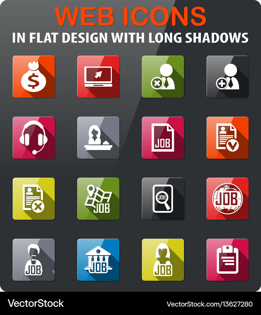 Job search icon set Royalty Free Vector Image - VectorStock