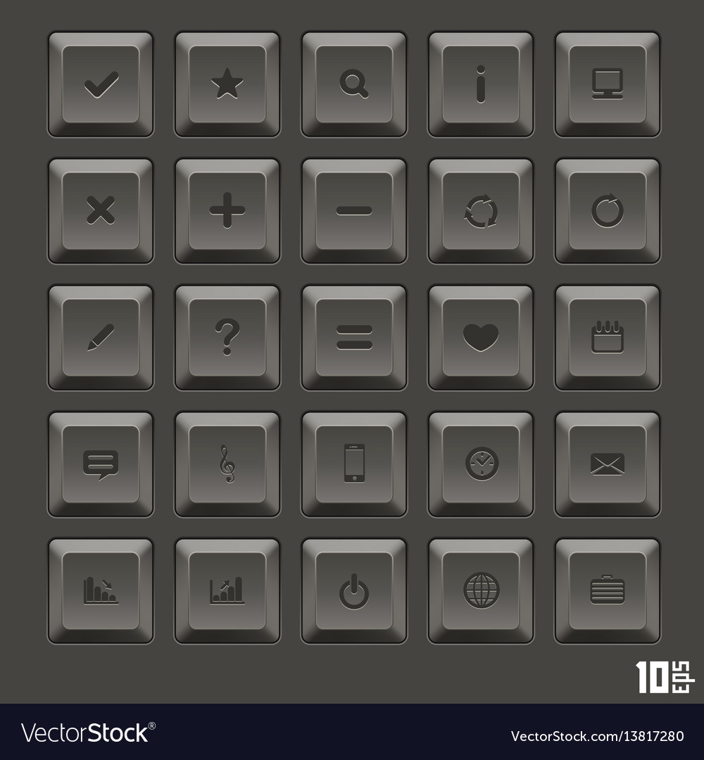 Keyboard keys set Royalty Free Vector Image - VectorStock