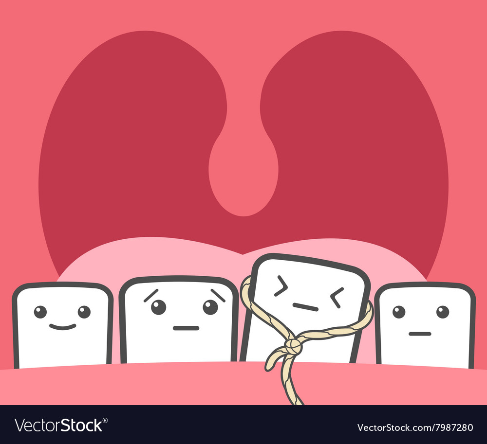Tooth pulled thread Royalty Free Vector Image - VectorStock